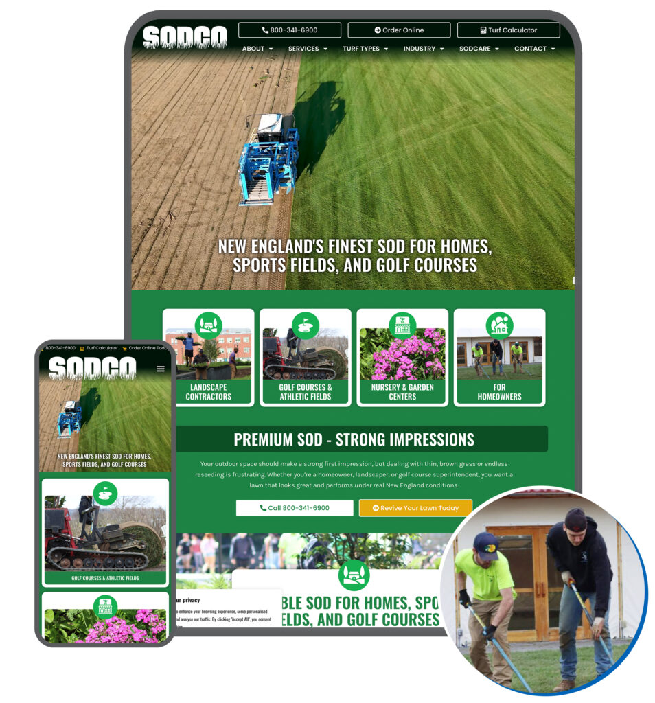 Sod Farms & Turf Delivery Website Design | JPG Designs